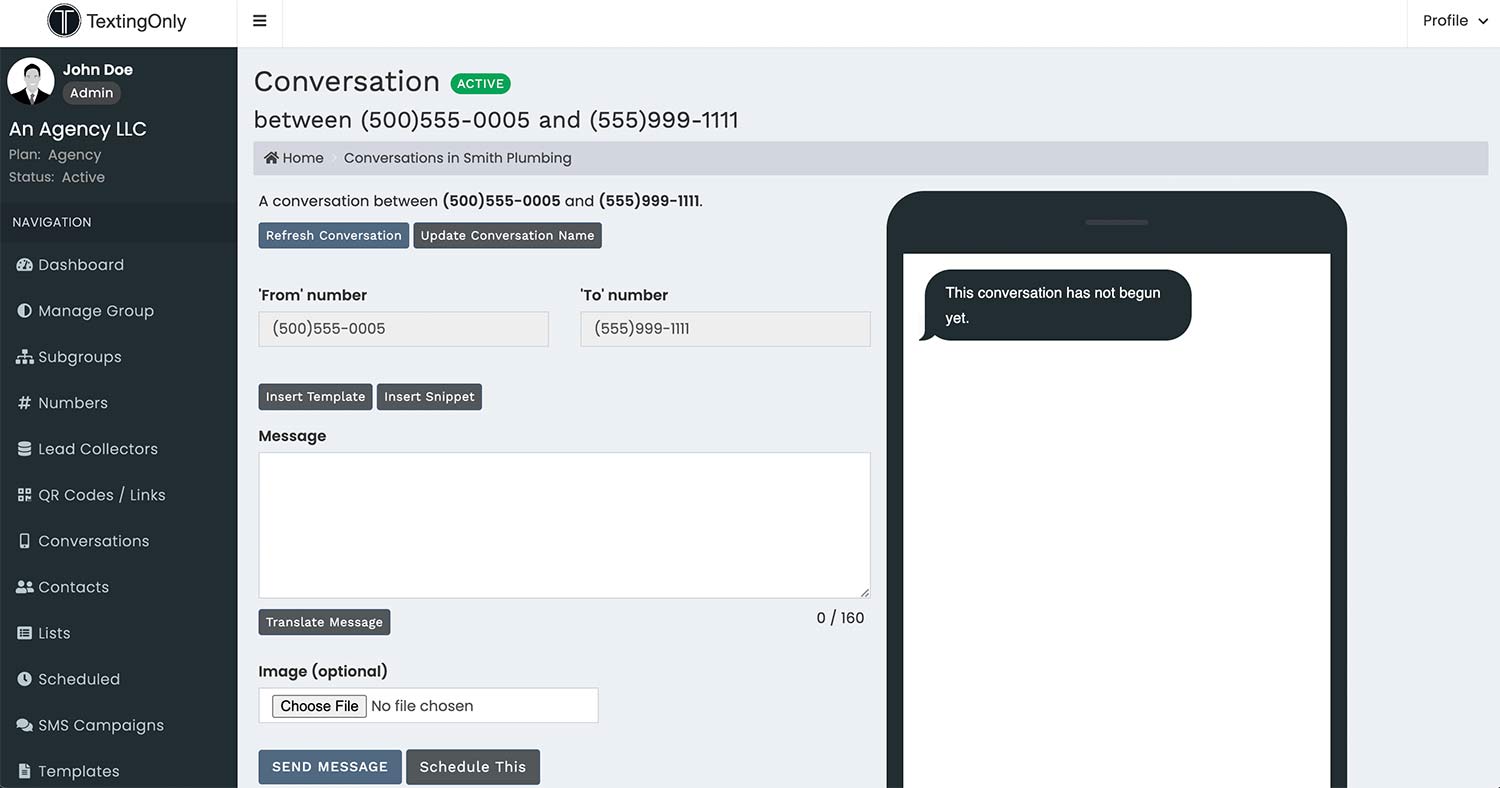 Starting Conversations- One to One - TextingOnly