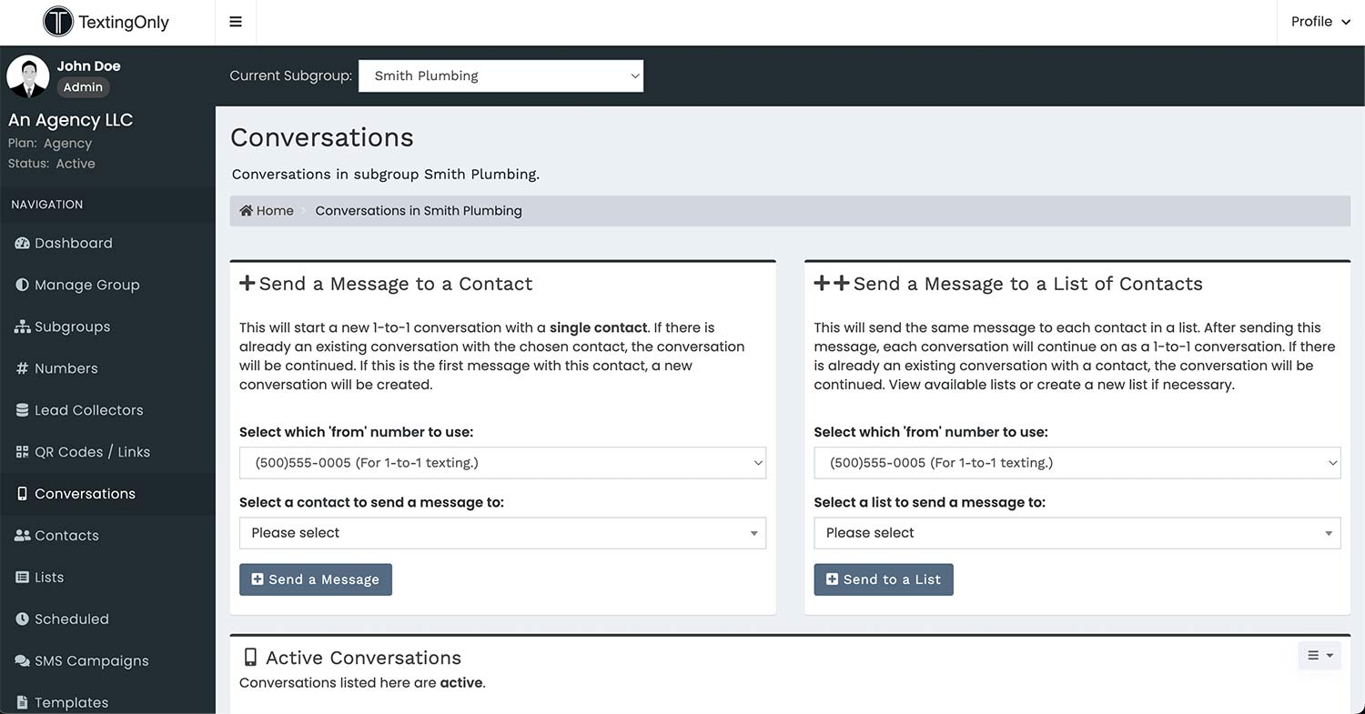 Starting Conversations- One to One - TextingOnly
