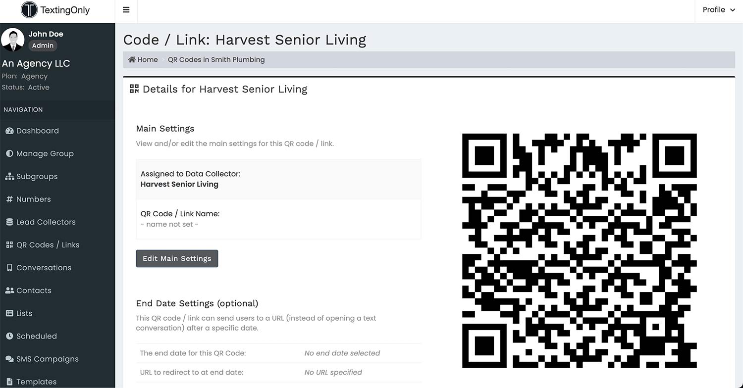 Creating QR Codes in TextingOnly - TextingOnly