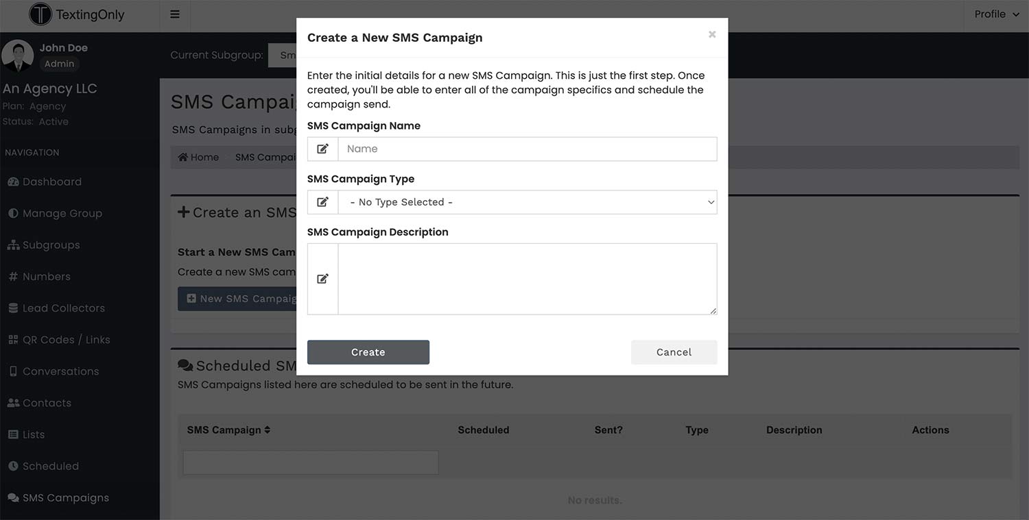 Creating and Managing SMS Campaigns - TextingOnly